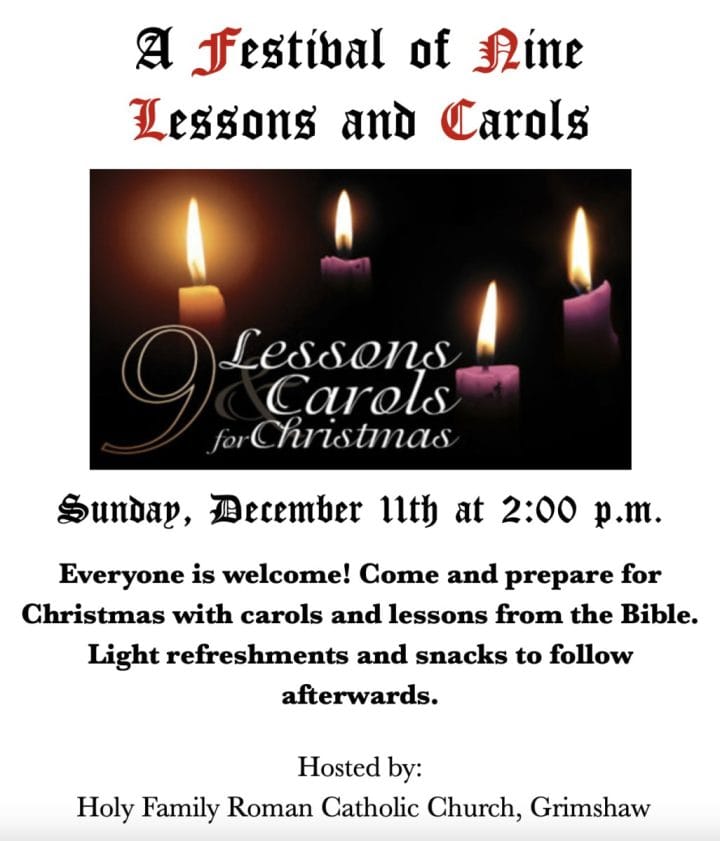 Festival of 9 Lessons and Carols - Holy Family Church - Catholic ...